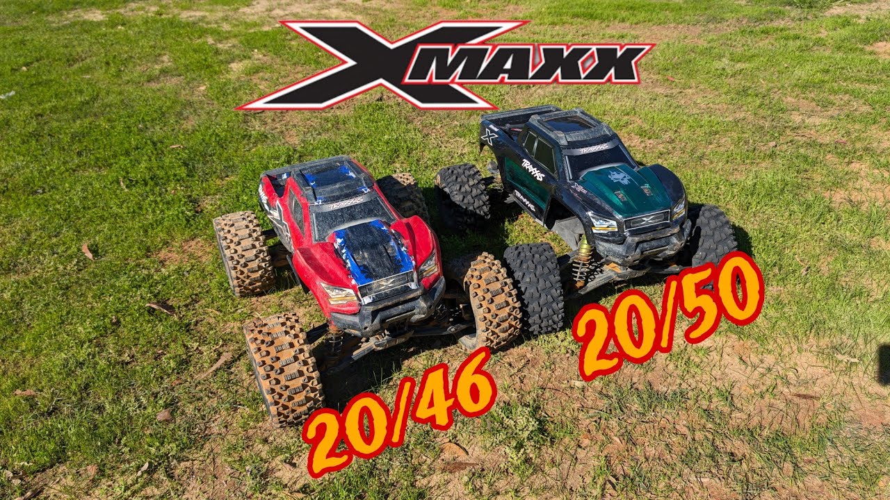 Traxxas Xmaxx run ..... 20/46 gearing and 20/50 - YouTube