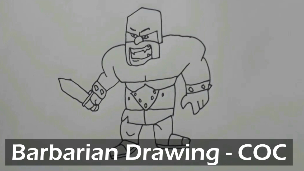 Barbarian Drawing - Clash of Clans - Let's Draw to Inspire - YouTube