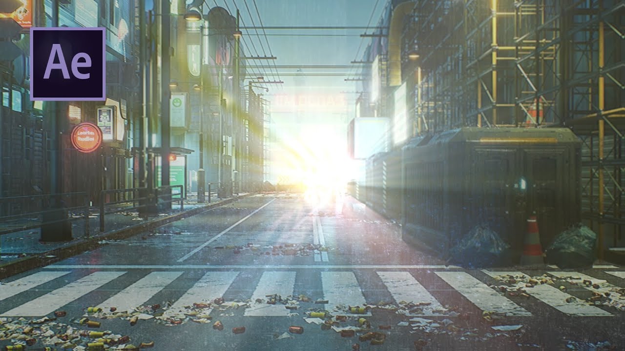 No.002 [After Effects] Rain Fall Animation & SF 雨のアニメーションSFを添えて - YouTube