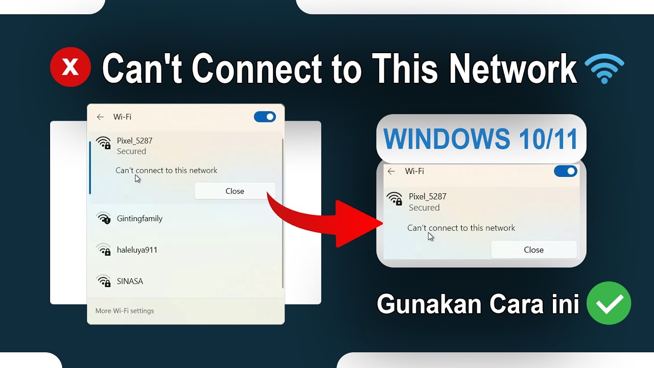 Cara Terbaru Mengatasi WiFi Can't Connect to This Network di Windows 10 / 11 - YouTube