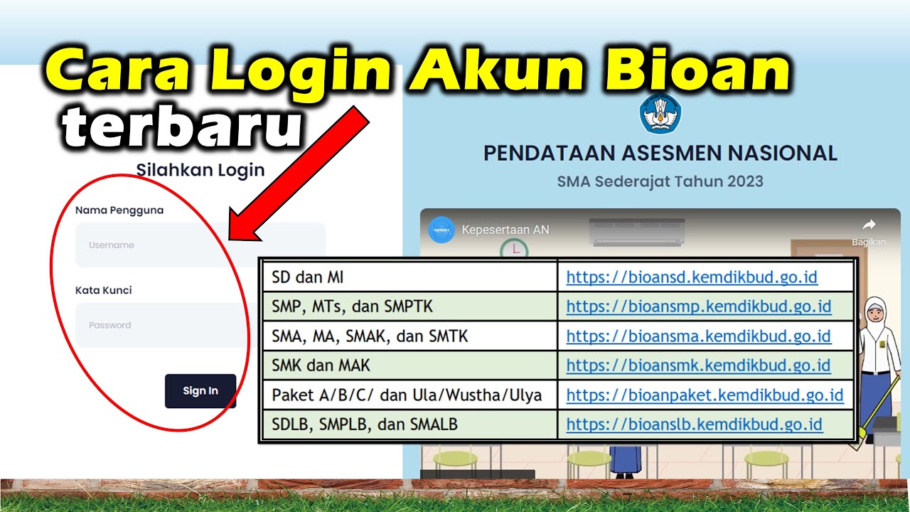Cara login Akun Bioan / Bioun Terbaru SD, SMP, SMA/MA, SMK, SLB ...
