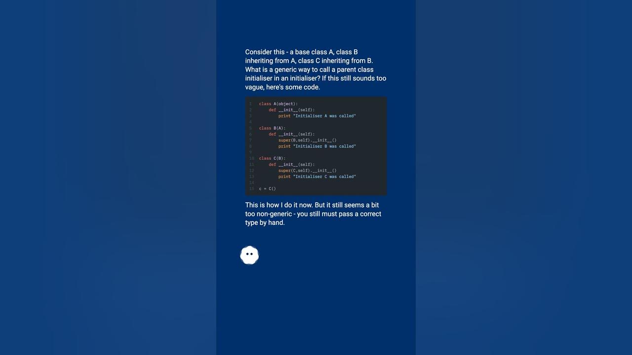 Chain-calling parent initialisers in python #shorts - YouTube