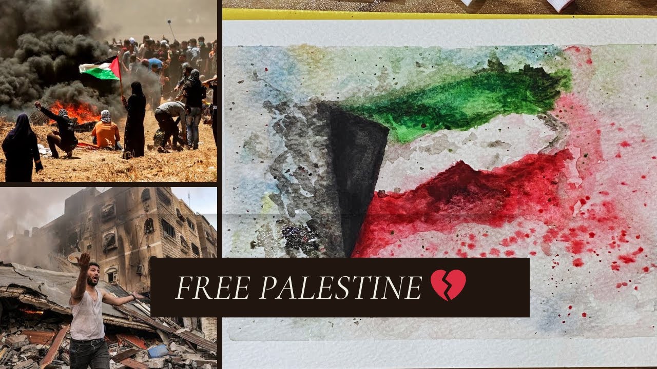 Palestine will be free | Palestine flag painting |watercolor - YouTube