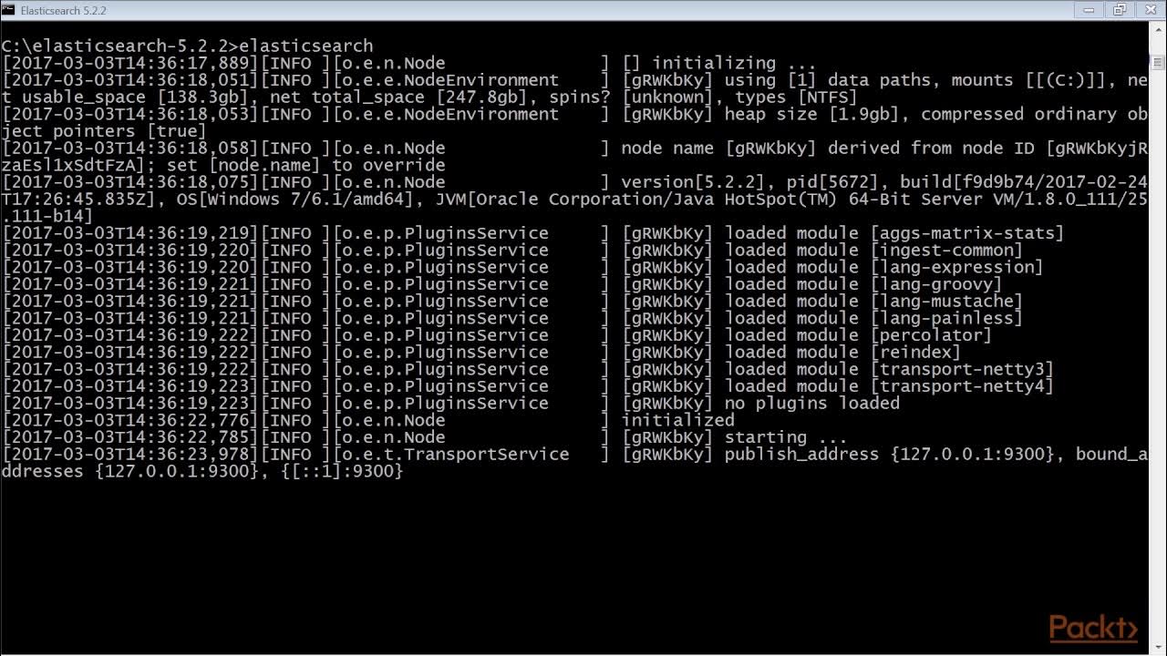 Elasticsearch 5.x Solutions: Getting Started: Downloading & Installing Elasticsearch | packtpub ...