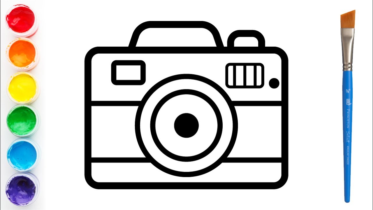 How to draw a Camera easy steps for children, kids, beginners lesson # ...