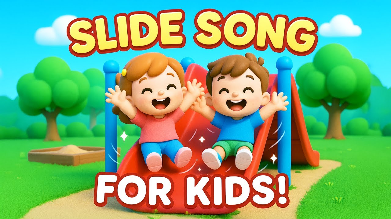 Slide Song for Kids | Fun Playground Nursery Rhyme | Park Adventure ...