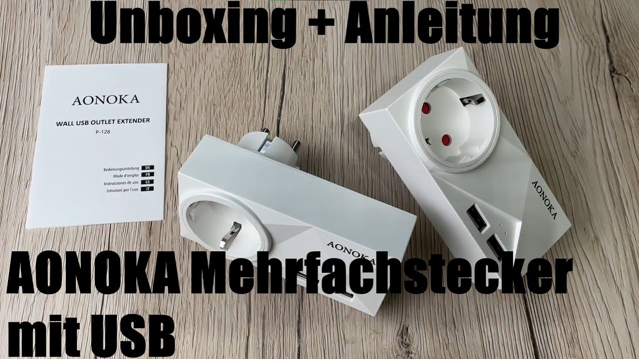 Mehrfachstecker mit USB 3in1 Steckdosenadapter mit Doppelstecker Schuko ...