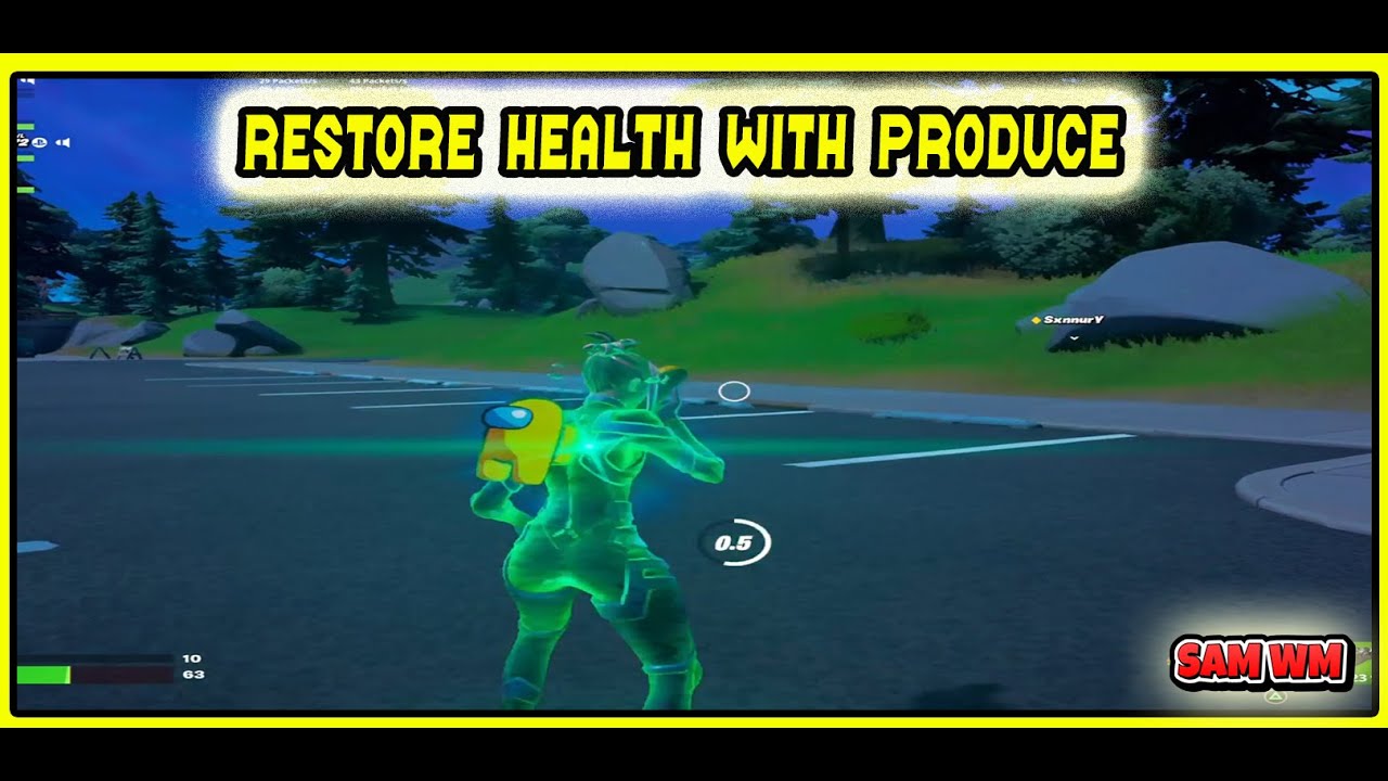 Restore health with produce fortnite quest guide - YouTube