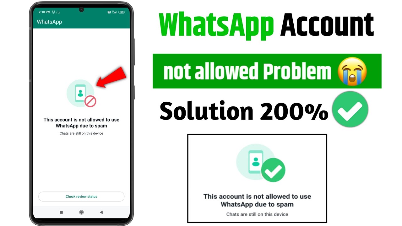 This account is not allowed" to use WhatsApp due to spam problem ...