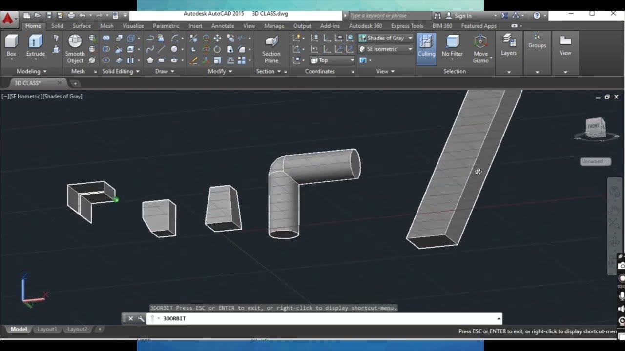 AutoCAD tutorial EXTRUDE Command for Direction, Taper angle & Path - YouTube