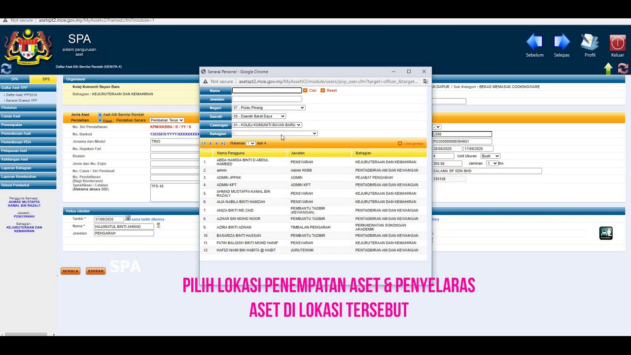 PENDAFTARAN ASET DALAM SPA - YouTube