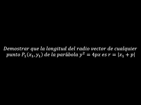 Demostrar la longitud del cualquier radio vector de una parábola - YouTube