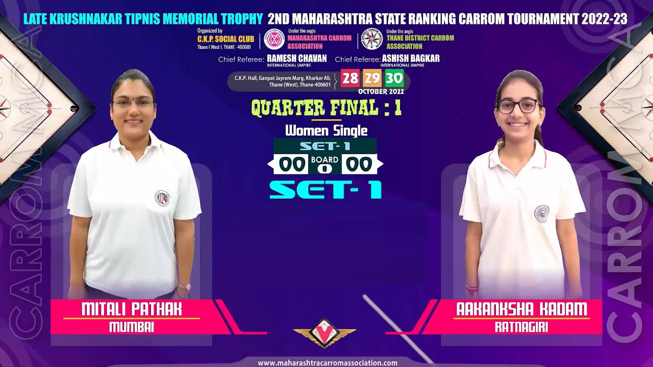 Mitali Pathak (Mumbai) Vs Aakanksha Kadam (Ratnagiri) : QF-1 (WS ...