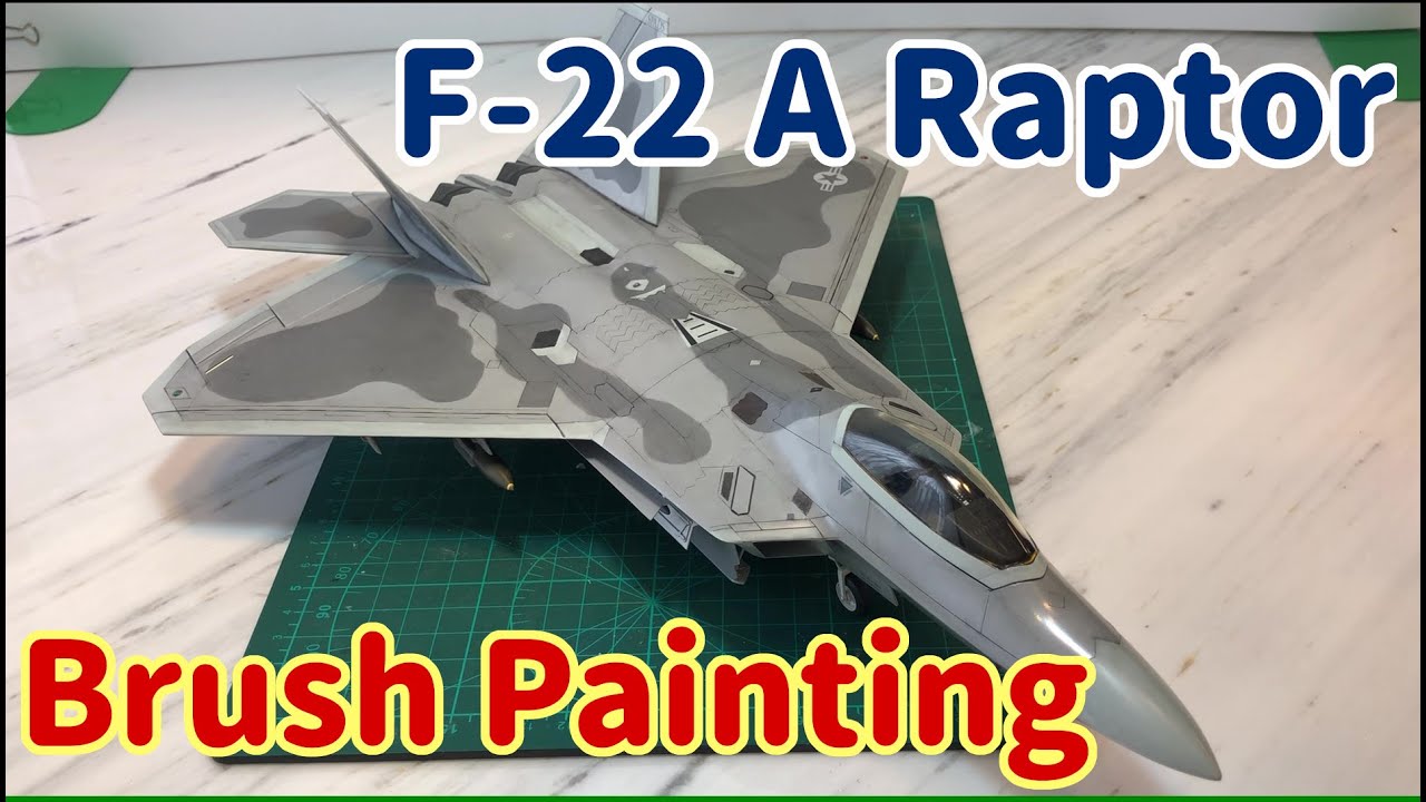 [Plastic Model] F-22 A Raptor 1:48 [Brush Painting] - YouTube