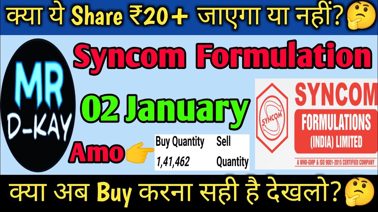 Syncom Formulations Latest News | Syncom Formulations Share | Syncom ...