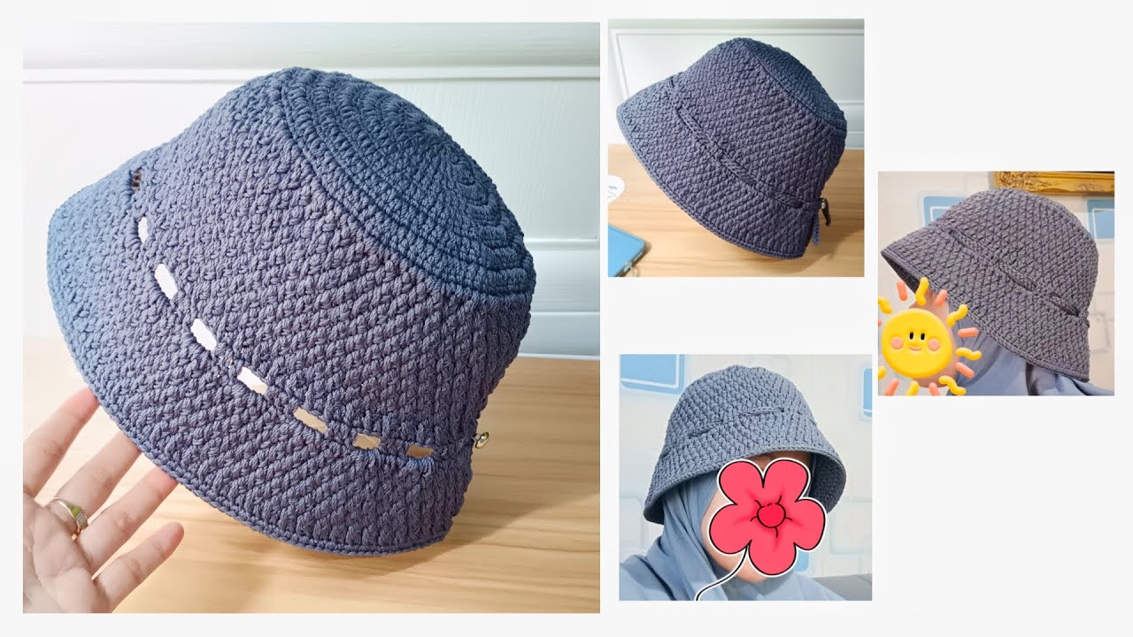 Easy!!! Crochet bucket hat tutorial || merajut topi ember mudah - YouTube