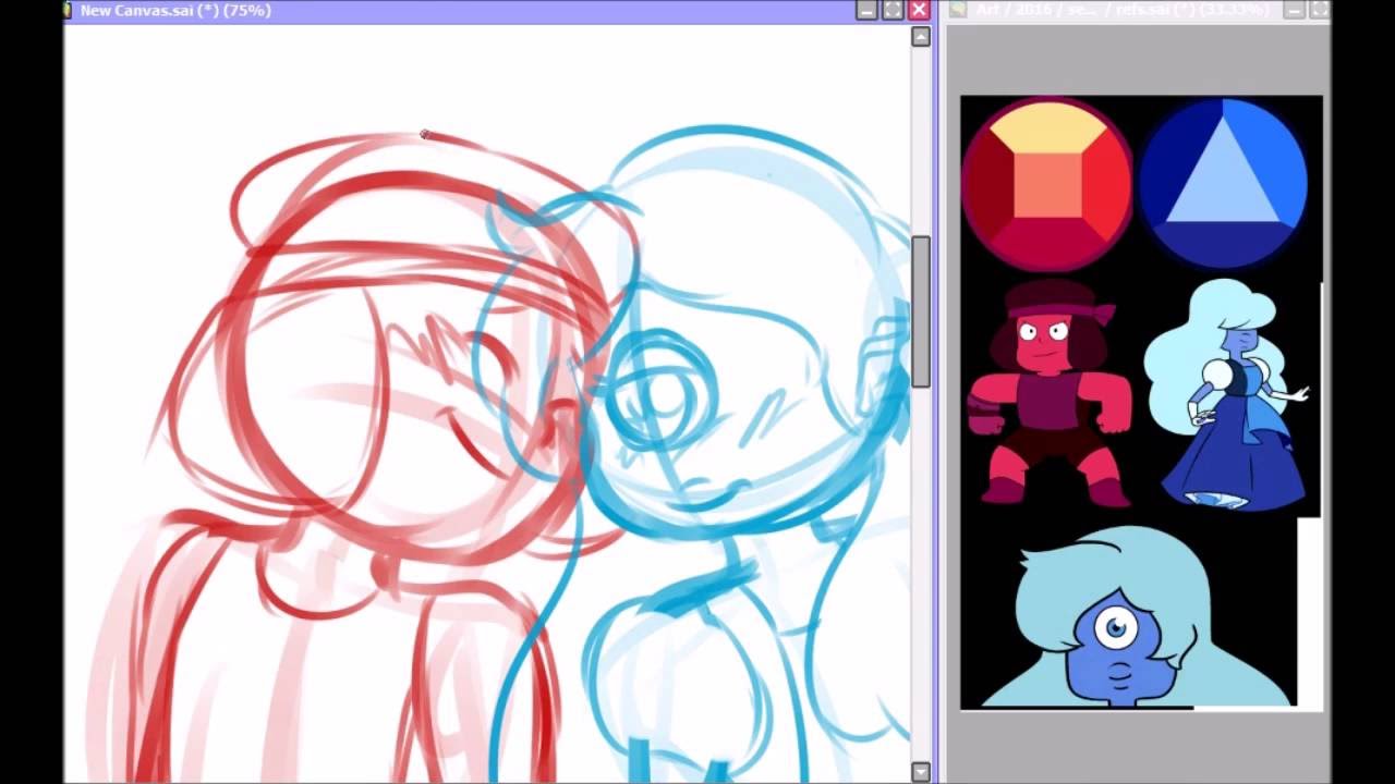 Ruby and Sapphire [Steven Universe Speed Draw] - YouTube