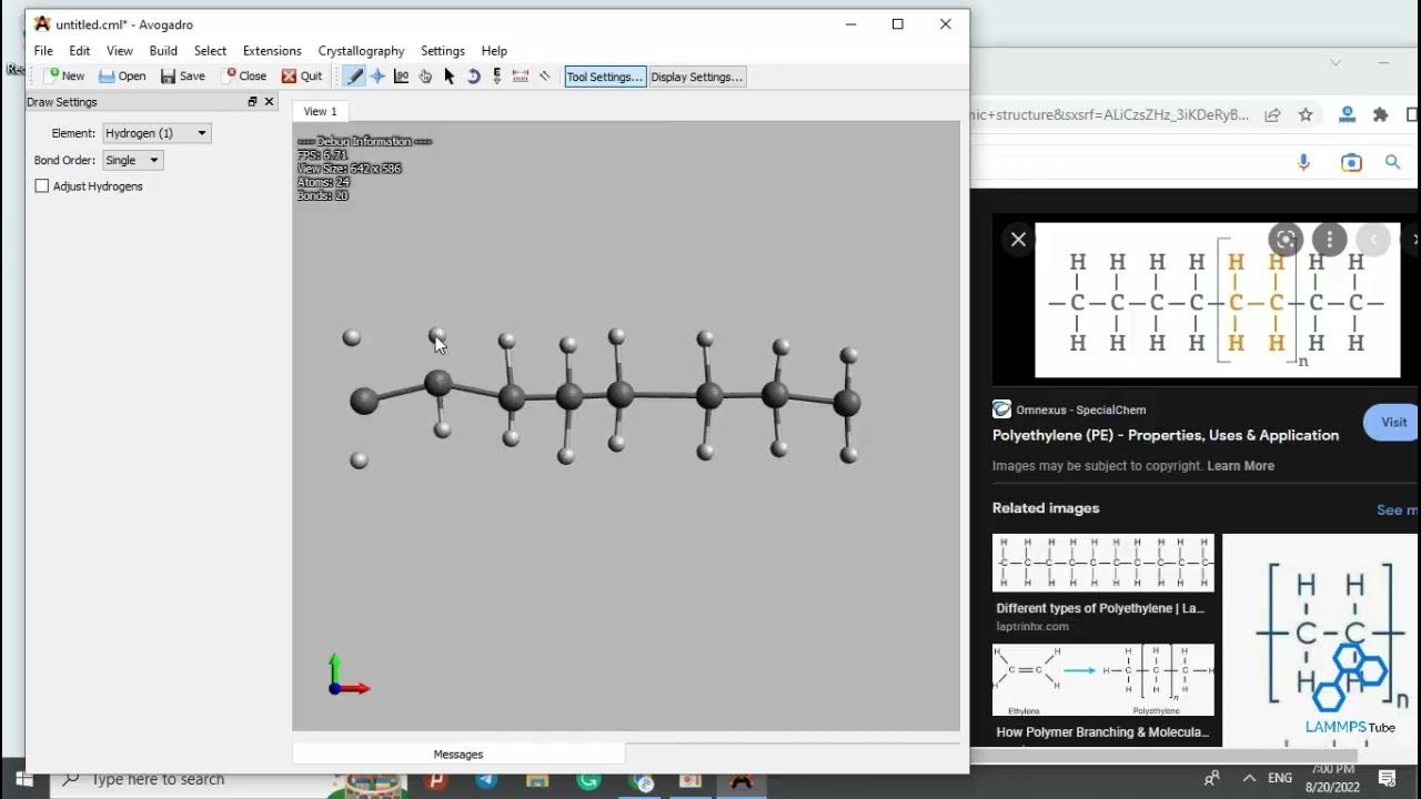 Atomic Modeling of Polymers with Avogadro Software - YouTube