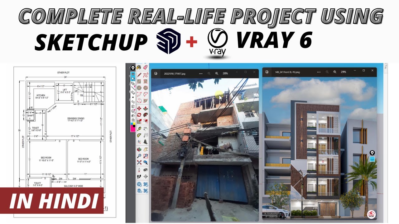 Complete Real-Life Exterior Project Using SketchUp and VRay 6 || #1 ...
