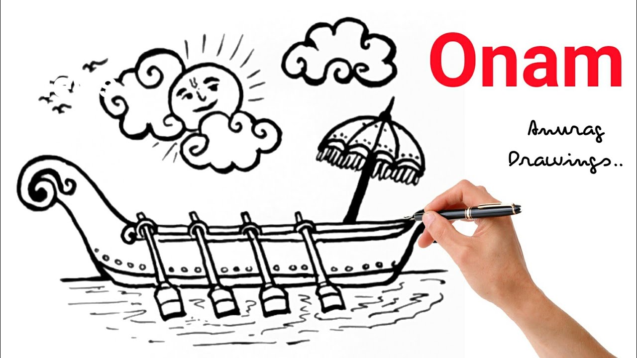 Onam Festival Drawing Easy Step by step | How to Draw Oman festival ...