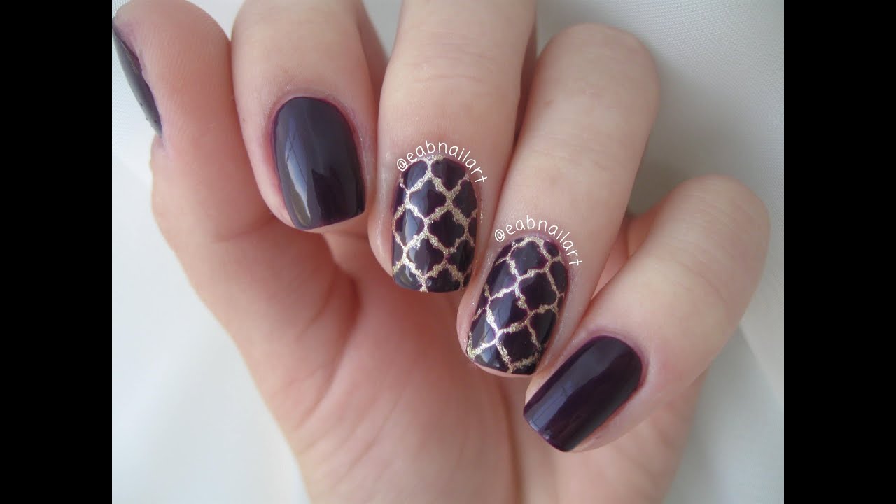 Moroccan Nail Art Tutorial - YouTube