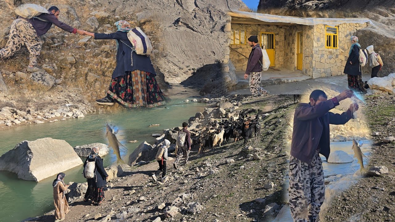 Iranian nomadic life | Exciting stories of fishing in Khorsan river ...