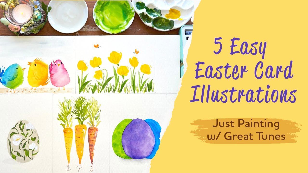 5 Easy Easter Card Illustrations - YouTube