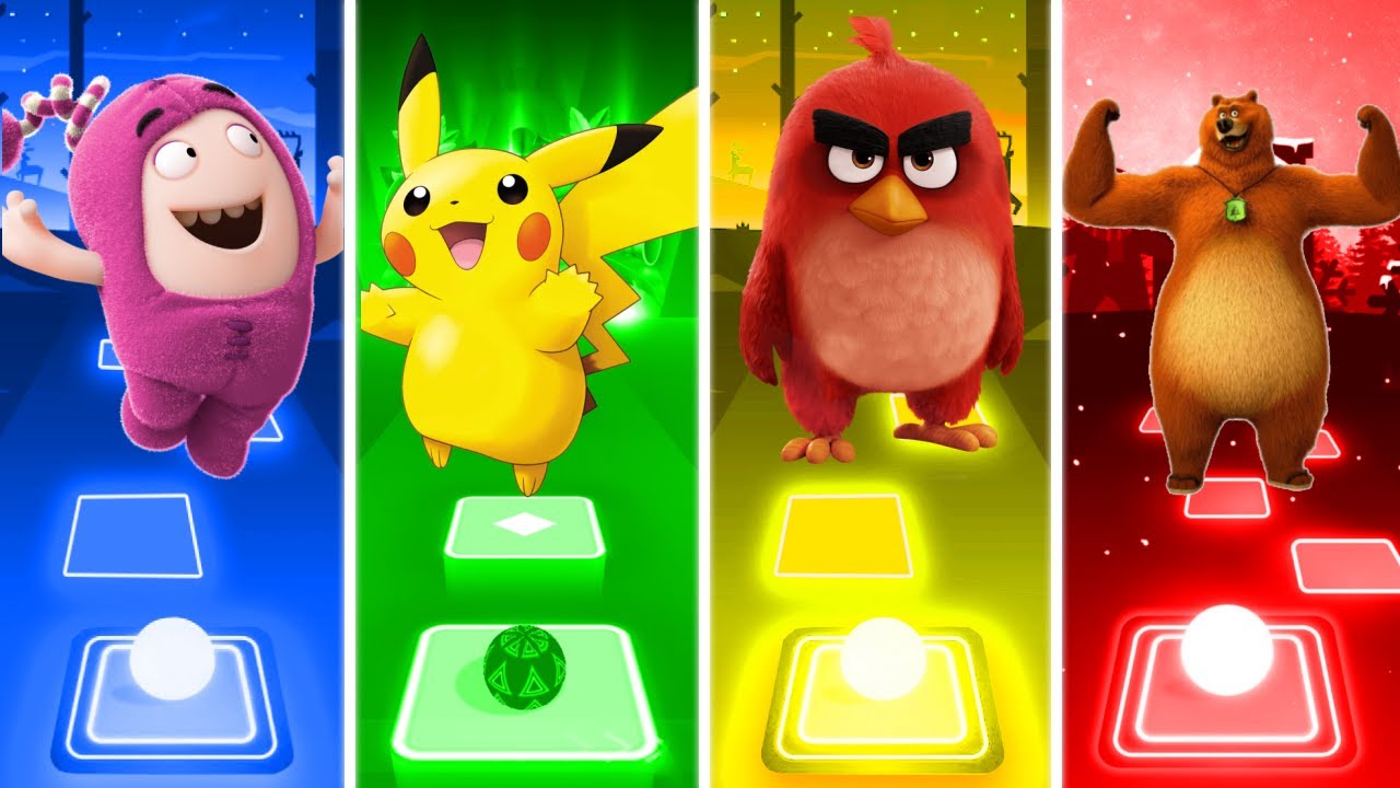 Oddbods Vs Pikachu Vs Angry Birds Red Vs Grizzy and the Lemmings ...