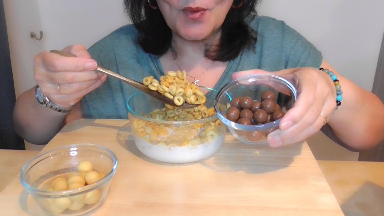 ASMR EATING | CEREALS CHEERIOS | MUKBANG NO TALKING | CRISPY EATING ...