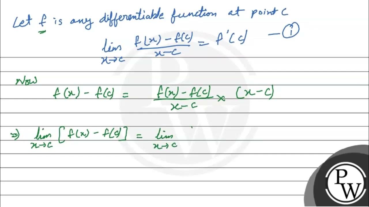 If a function is derivable at a point, is it necessary that it must be continuous at that point ...