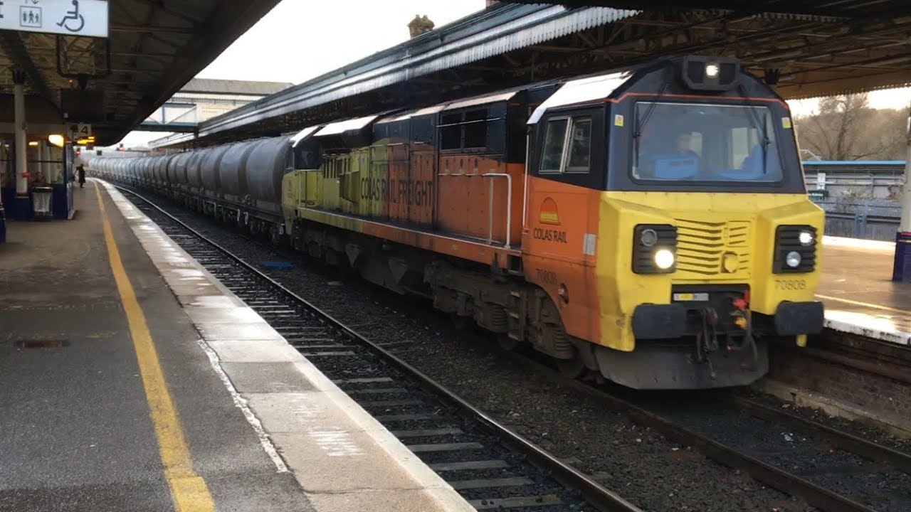 Colas Rail Class 70808 At Exeter St David's - 6C36 - Cement Train ...