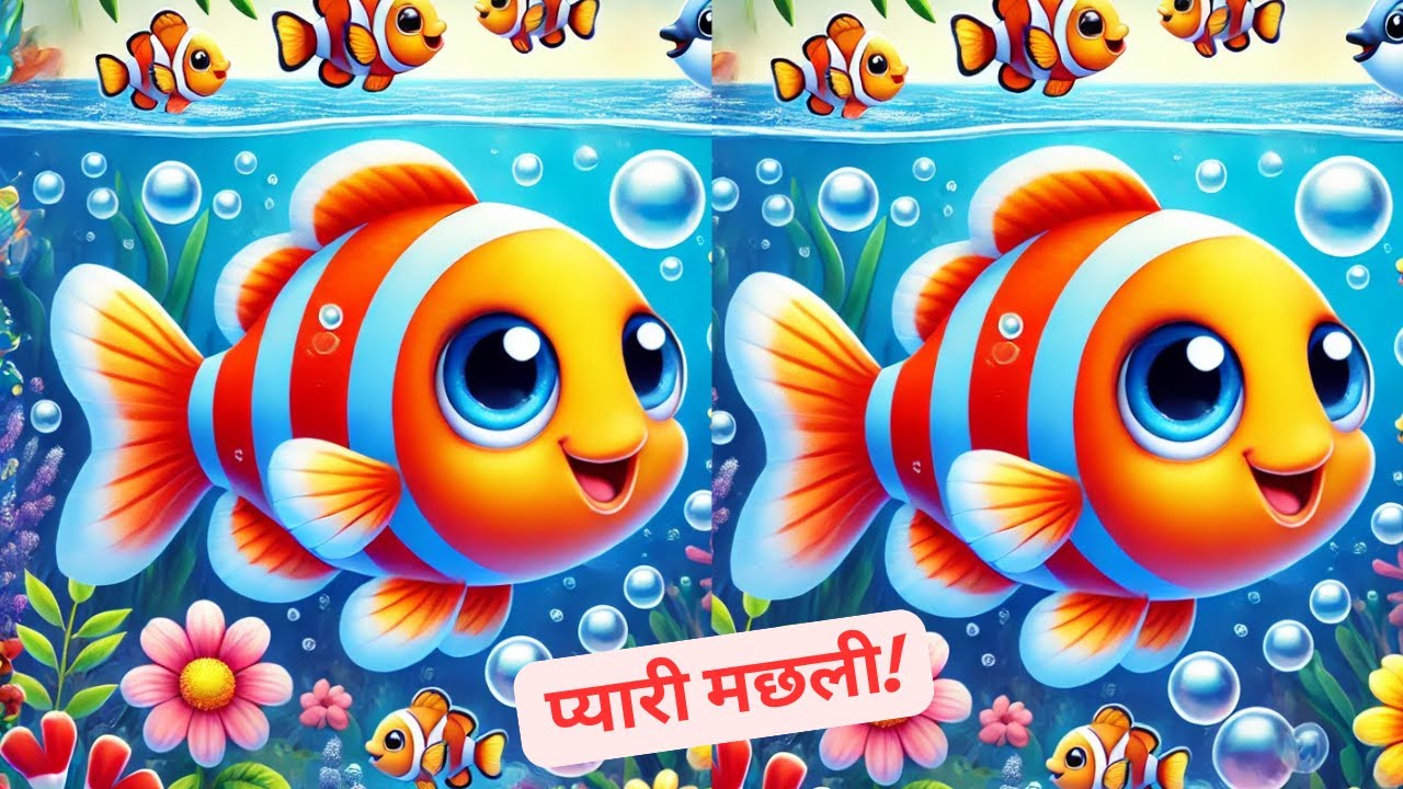 प्यारी मछली (Lovely Fish) | Little Fish - Hindi fish Rhymes | Nursery ...