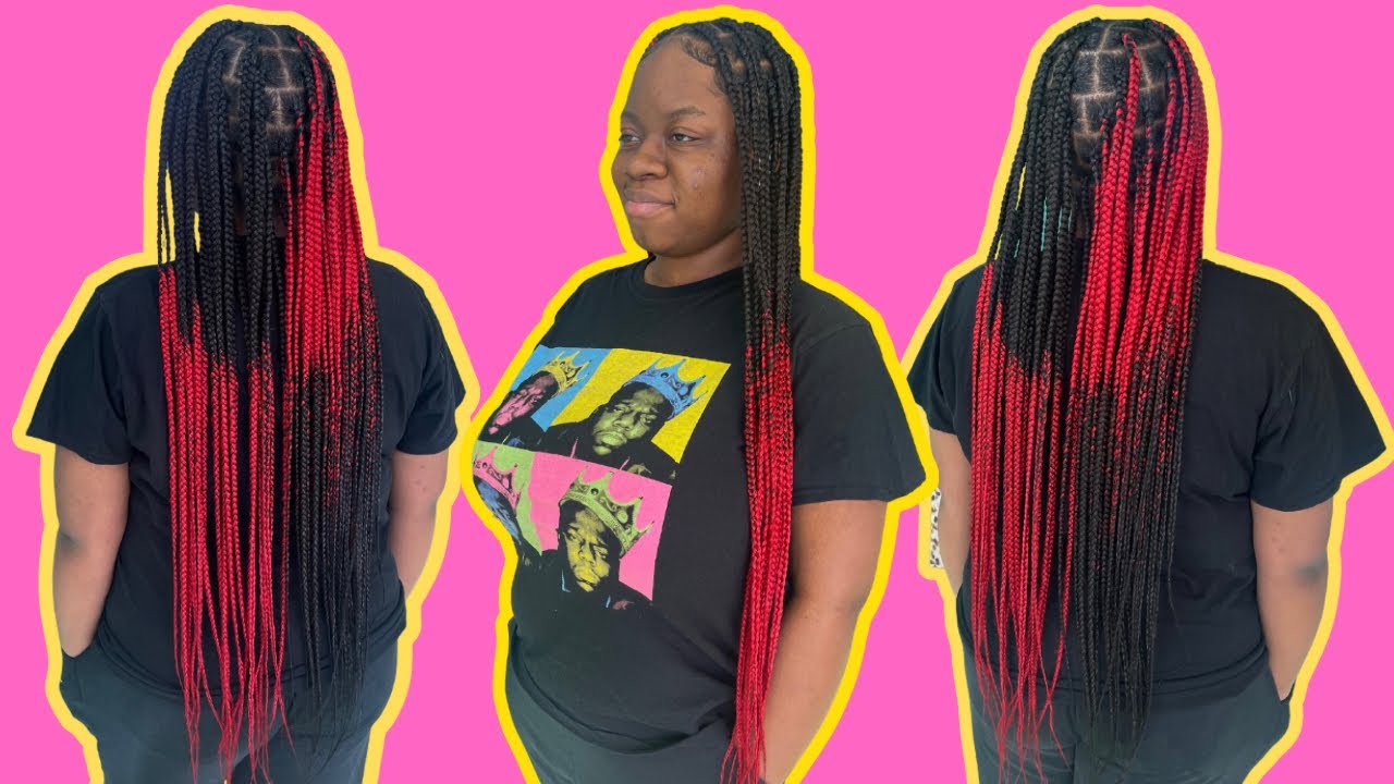 Checkered knotless boxbraids| Two toned knotless| Ombré Knotless box ...