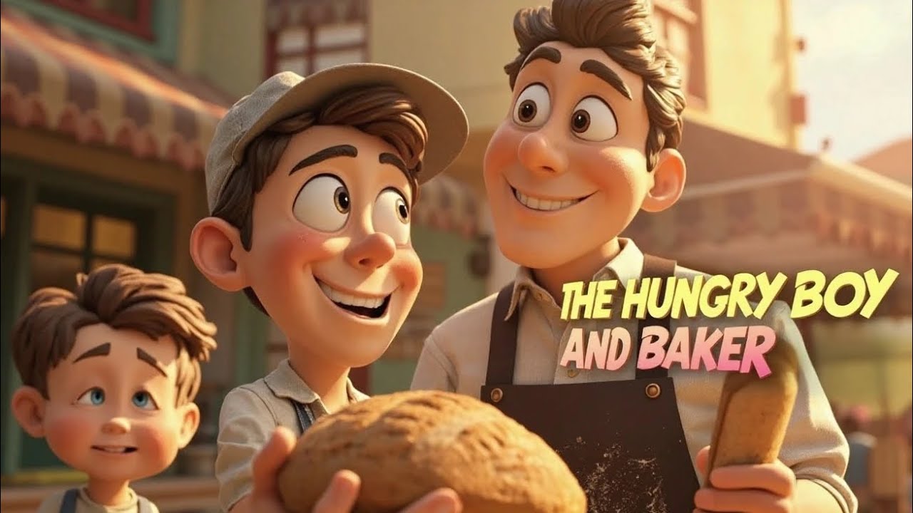 THE HUNGRY BOY AND THE BAKER | ANIMATED CARTOON STORY IN ENGLISH | MY ...