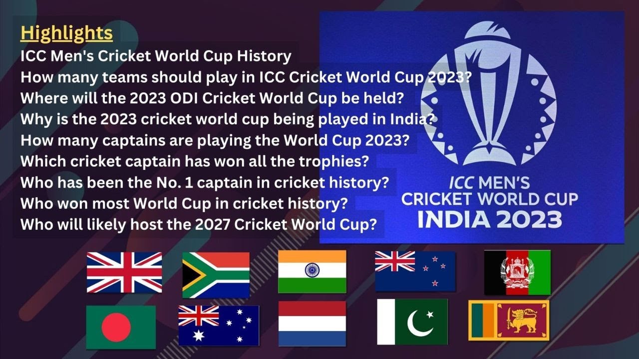 ICC MEN'S CRICKET WORLD CUP 2023 || WORLD CUP HIGHLIGHTS 2023 - YouTube