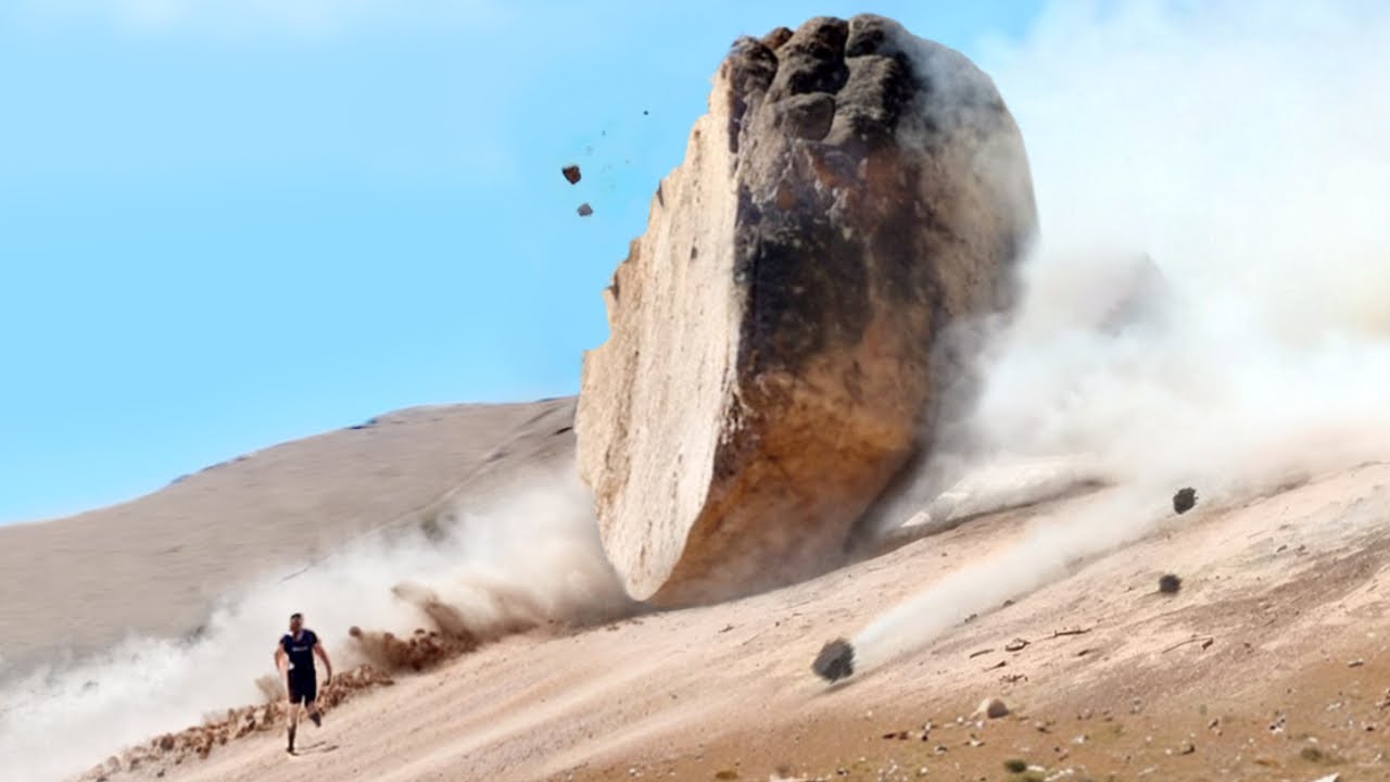 Massive Rockfalls Caught On Camera ! - YouTube