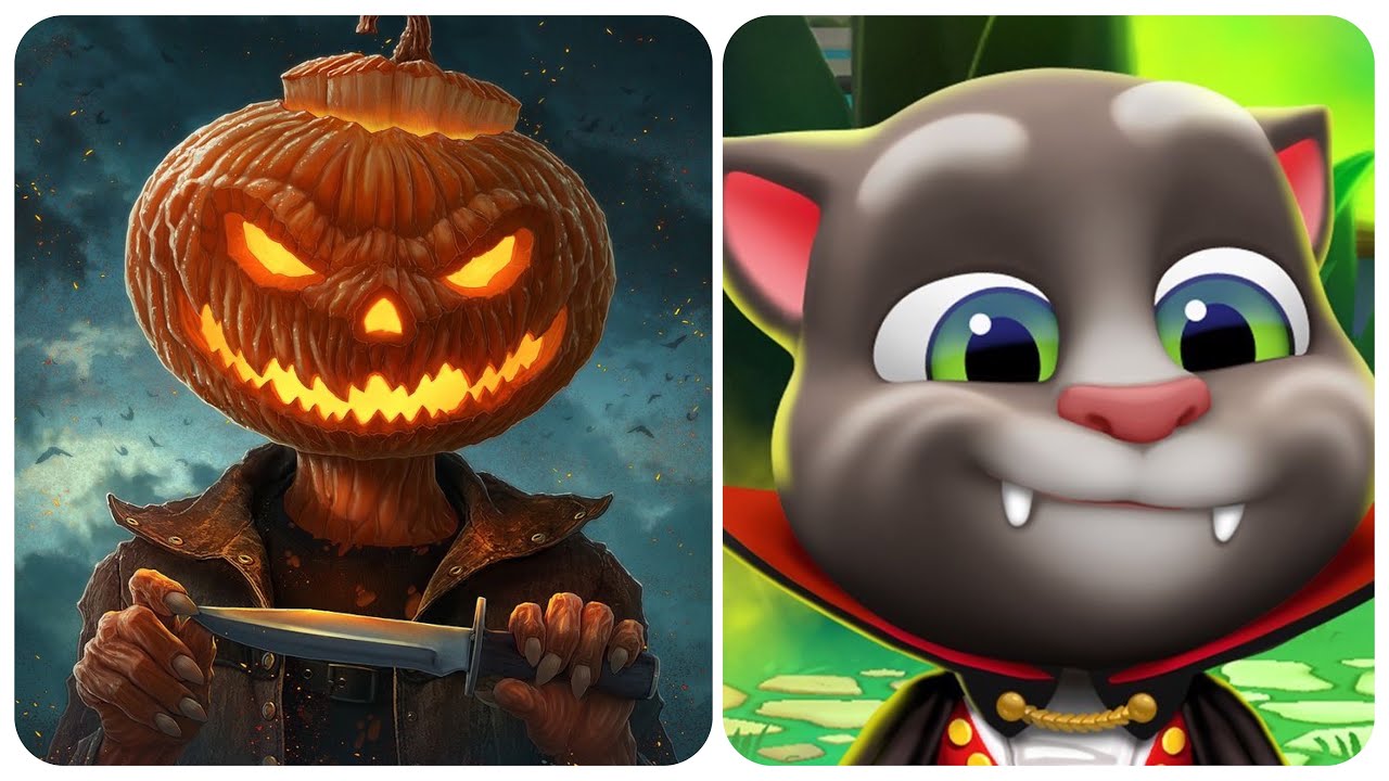 Talking tom becomes very halloween creepy scary ghost at some point don ...
