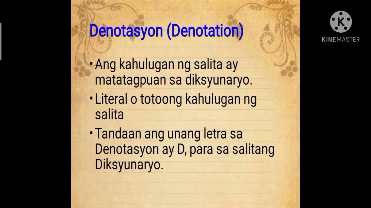 Denotasyon at Konotasyon - YouTube