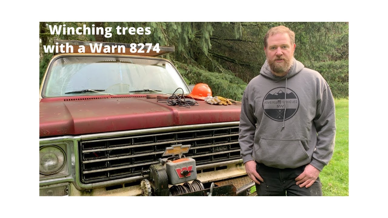 Pulling trees with a Vintage Warn 8274 Winch - YouTube
