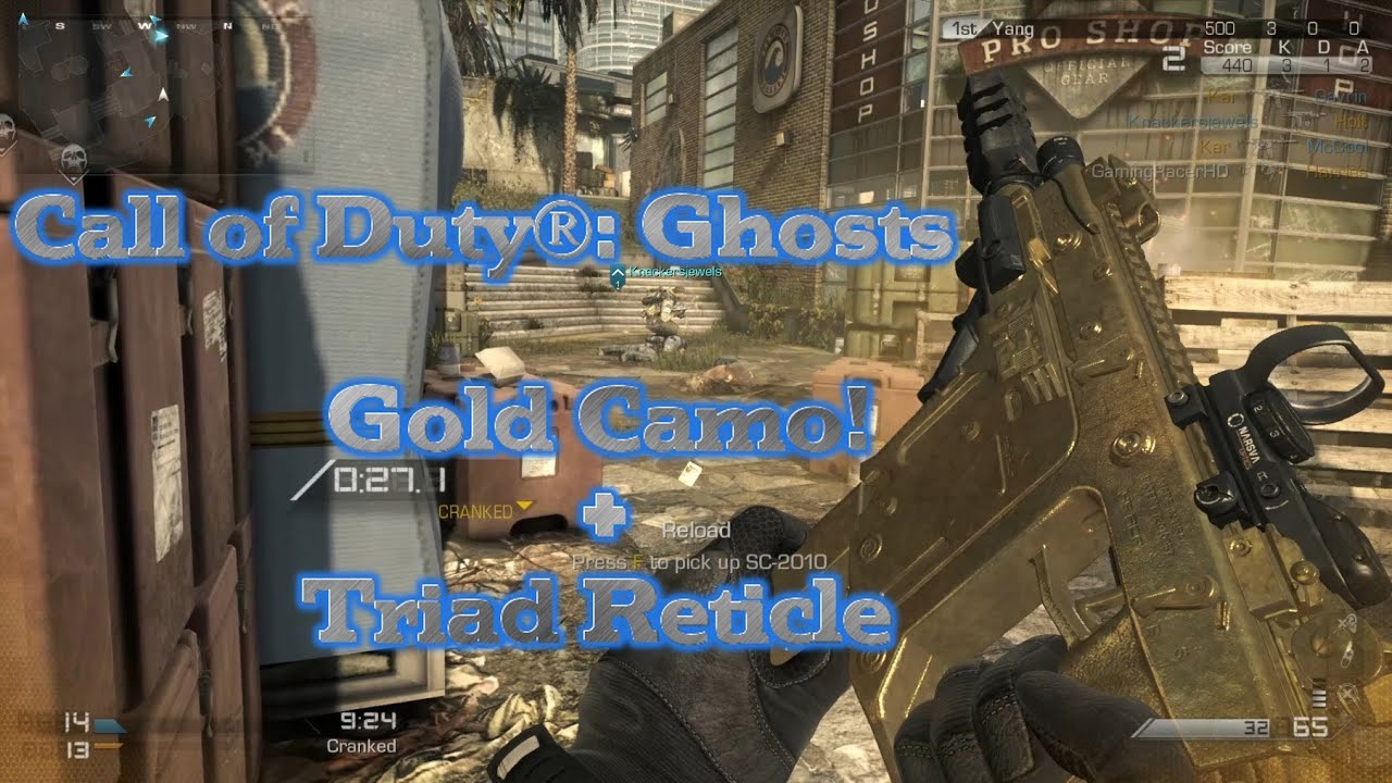 Call Of Duty: Ghosts Multiplayer - Gold Camo + Triad Reticle - Cranked ...
