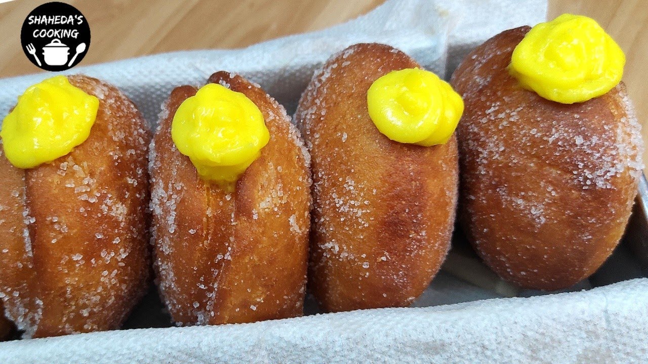 Custard Filled Donuts | Custard Cream Donuts | Vanilla Custard Cream ...