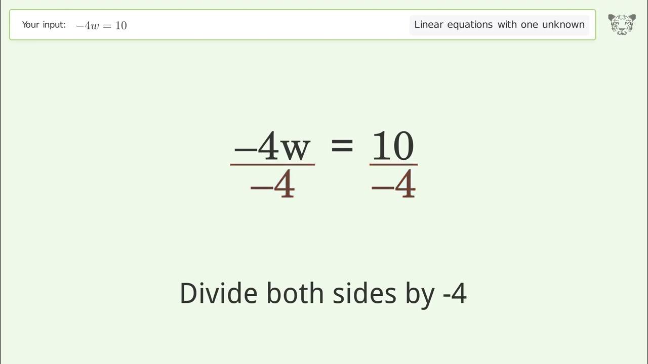 Linear Equation With One Unknown Solve 4w 10 Step by step Solution linear-equation-with-one-unknown-solve-4w-10-step-by-step-solution