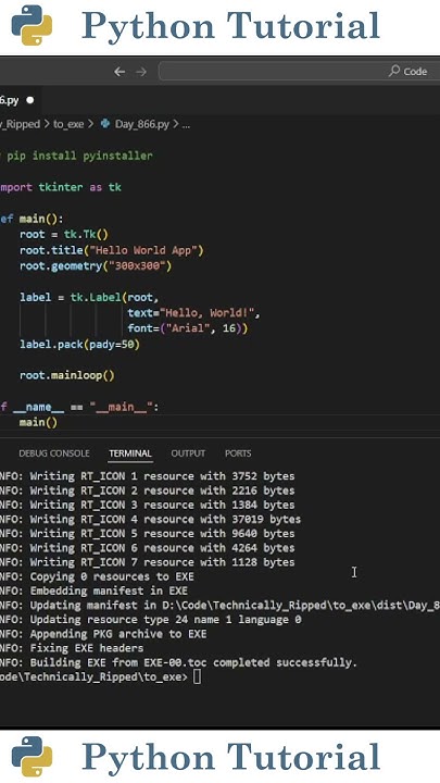 Turn Python Scripts Into Executable Files | Python Tutorial - YouTube