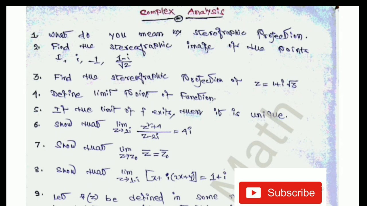 Complex Analysis Question Set - YouTube