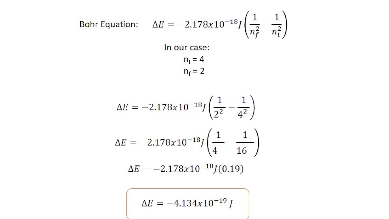 Calculations with the Bohr, Planck and Rydberg Equations - YouTube
