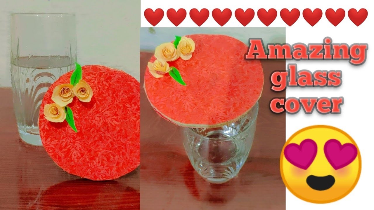 How to make glass cover/how to make water glass cover/cup lid/paper ...