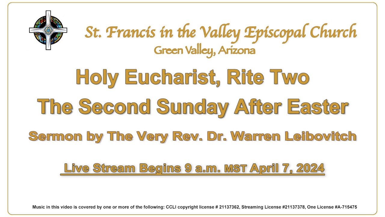 The Second Sunday after Easter Service April 7, 2024 9 a.m. MST - YouTube