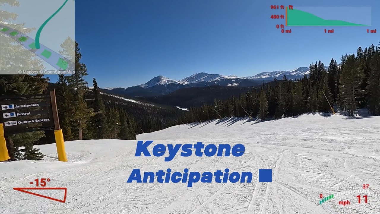 Keystone - Anticipation - Intermediate Ski Trail (with slope gauge) # ...