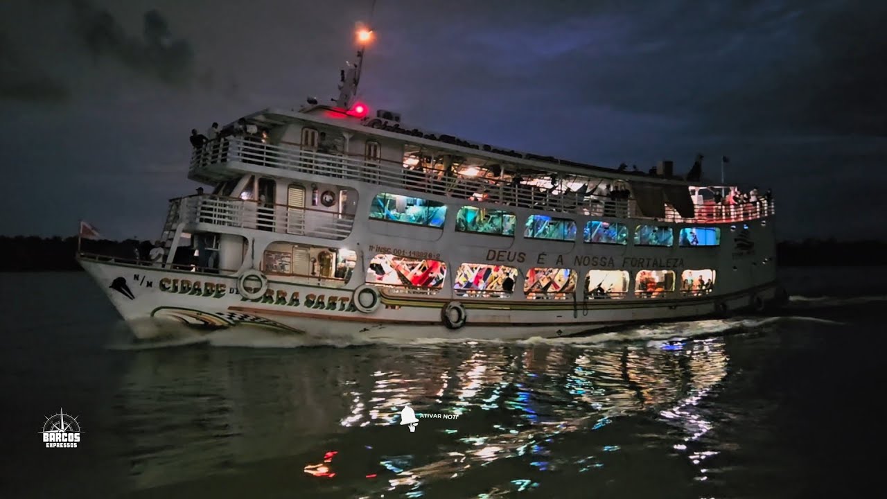 NAVIO CIDADE DE TERRA SANTA SENDO ULTRAPASSADO PELA FERRYBOAT BOM JESUS ...
