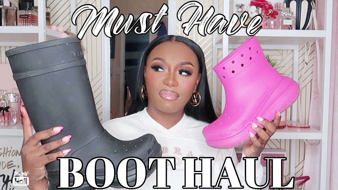BOOT HAUL | BURNING MY $1000 BALENCIAGA CROC BOOTS .... + MORE - YouTube
